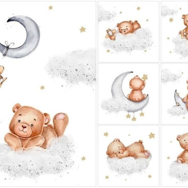 Teddy Bear Fabric Panels - Etsy