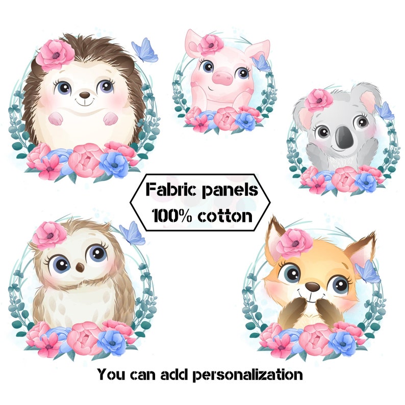 Baby Quilt Panels Fabric, Animal Print Fabric Cotton Fat Quarter Bundle ...