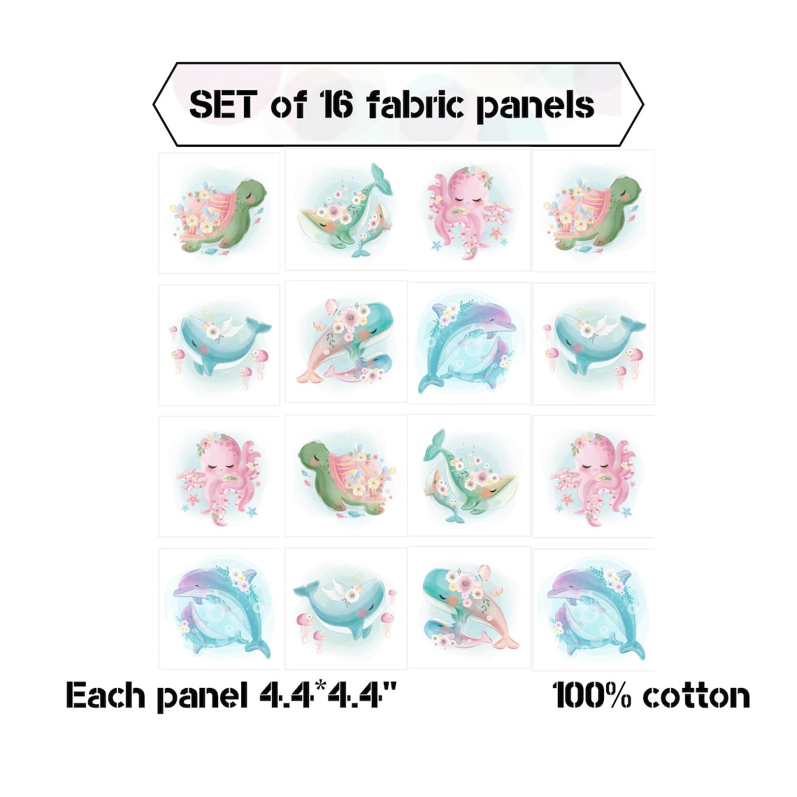 Sea Turtle Fabric Panel Cute Ocean Fabric for Quilting Baby - Etsy