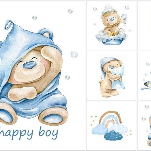 Baby Bear Fabric Panels for Quilting Baby Boy Quilt Panel - Etsy