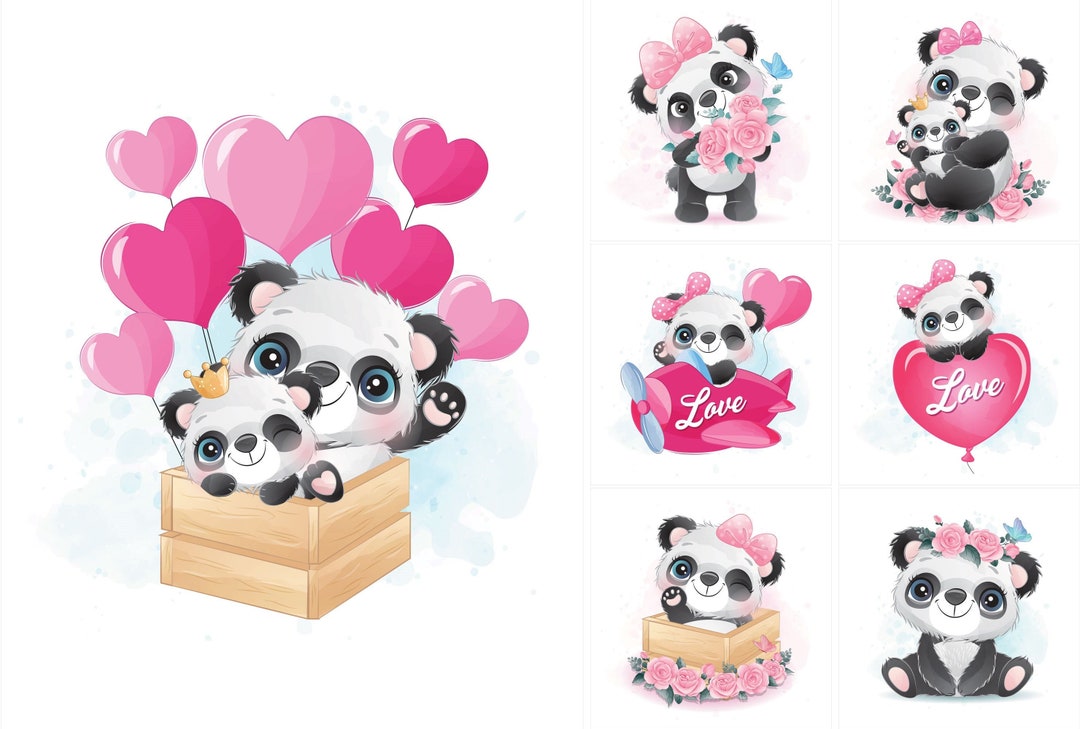 Cute Panda Fabric Panels for Quilting, Baby Girl Patchwork Quilt Panels ...