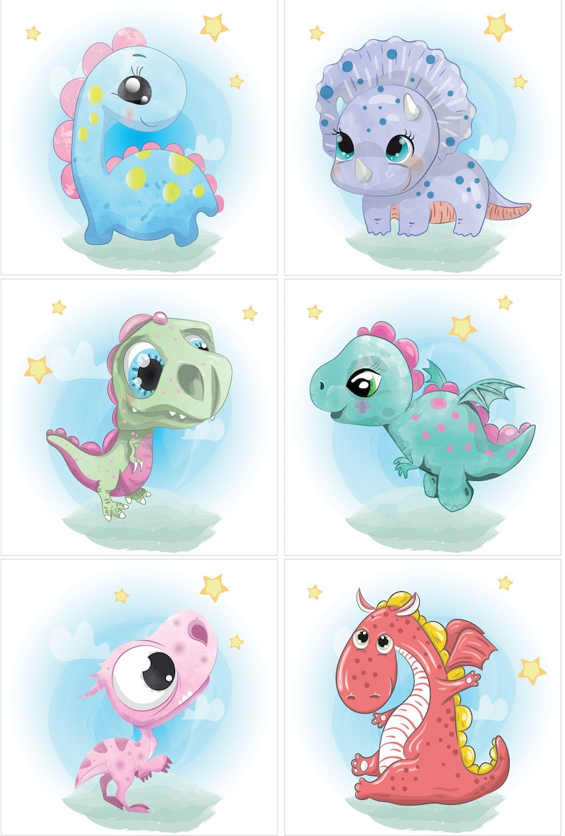 Baby Dinosaur Fabric Panels Cute Dinosaur Quilt Panels - Etsy