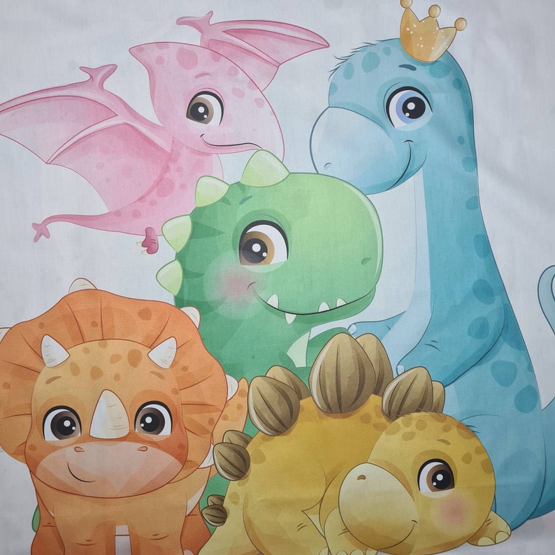 Baby Dinosaur Fabric Panels Cute Dinosaur Quilt Panels - Etsy