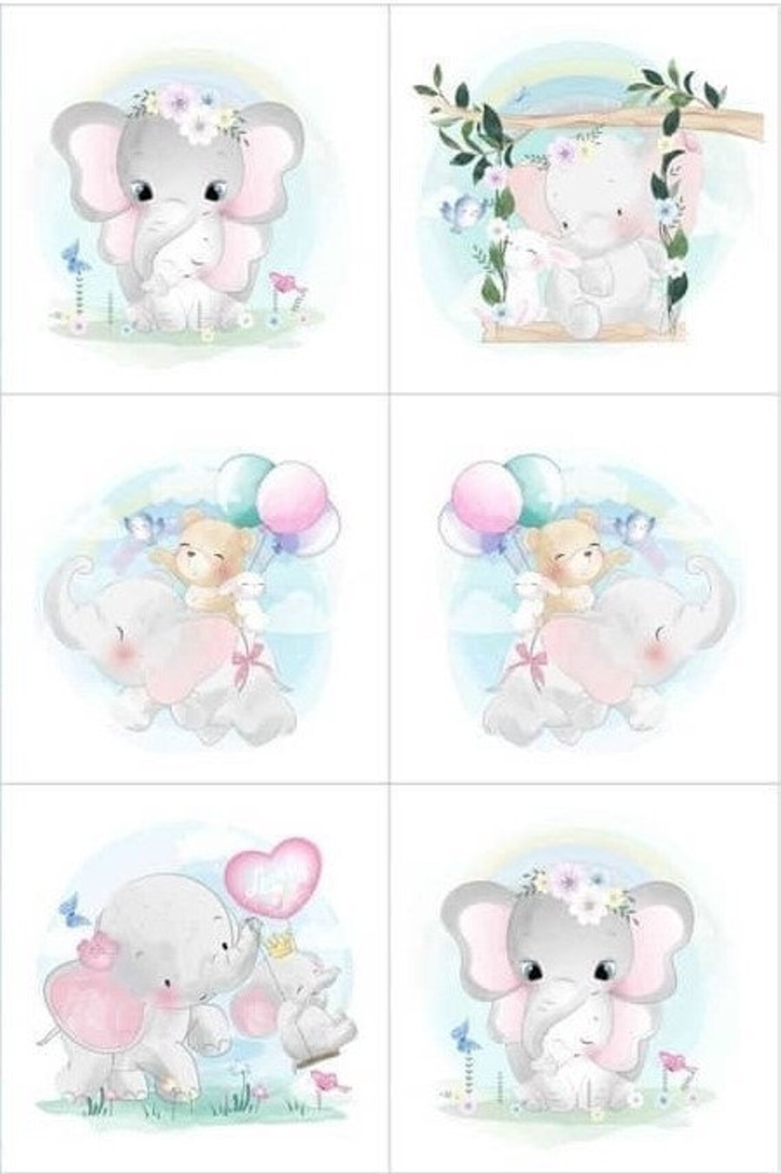 Baby Elephant Fabric Panel Baby Quilt Panels Fabric Baby - Etsy