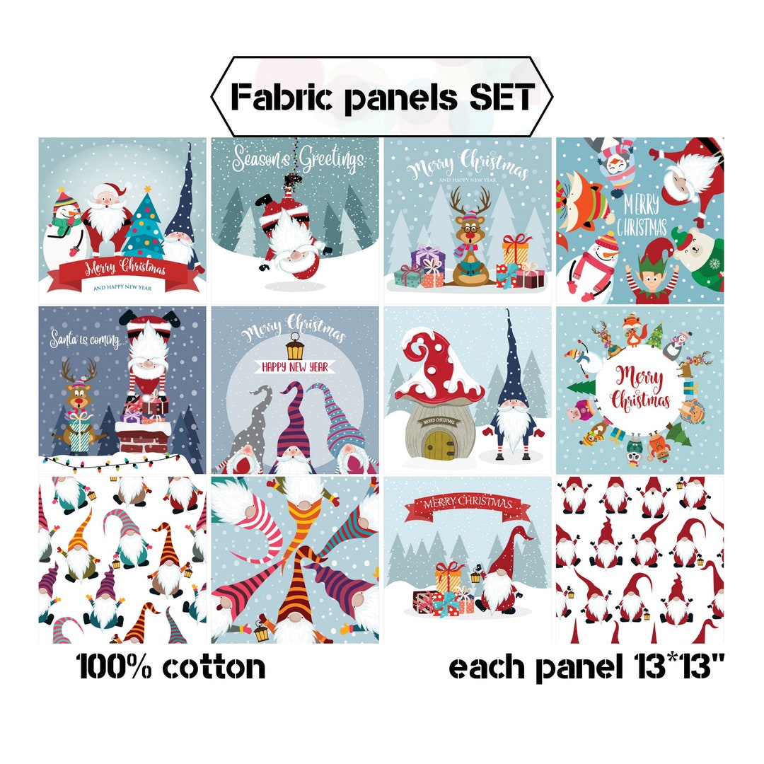 Christmas Fabric Panels for Quilting, Сhristmas Quilt Fabric 100% ...