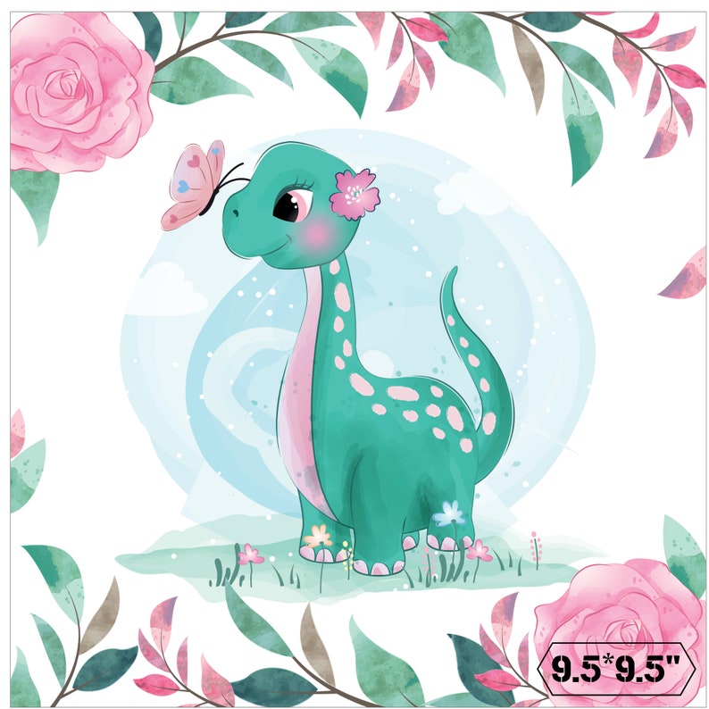 Dinosaur Baby Girl Fabric Panels for Quilting Dinosaur Cotton - Etsy