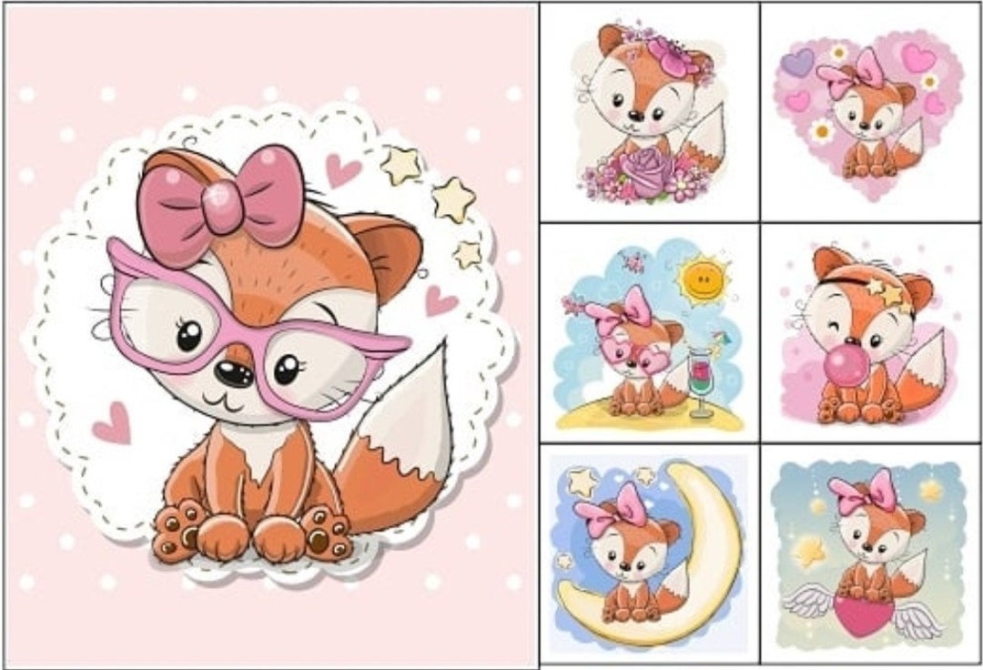 Baby Fox Fabric Panels Baby Quilt Panels Fabric Childrens - Etsy