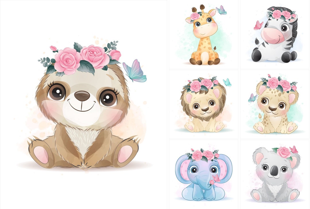 Baby Animal Fabric Panels for Quilting, Quilt Fabric Bundle Sloth ...