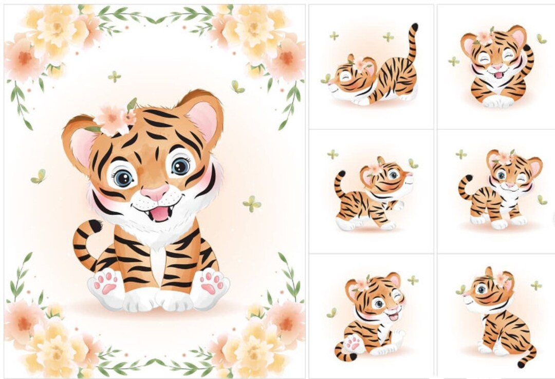 Tiger Baby Quilt Panel, Cute Jungle Animal Print Fabric, Baby Quilt ...