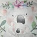 Koala Fabric Panels for Quilting, Novelty Animal Fabric, Block Print ...