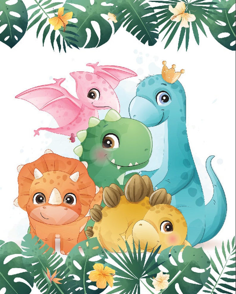 Baby Dinosaur Fabric Panels Cute Dinosaur Friends Quilt - Etsy