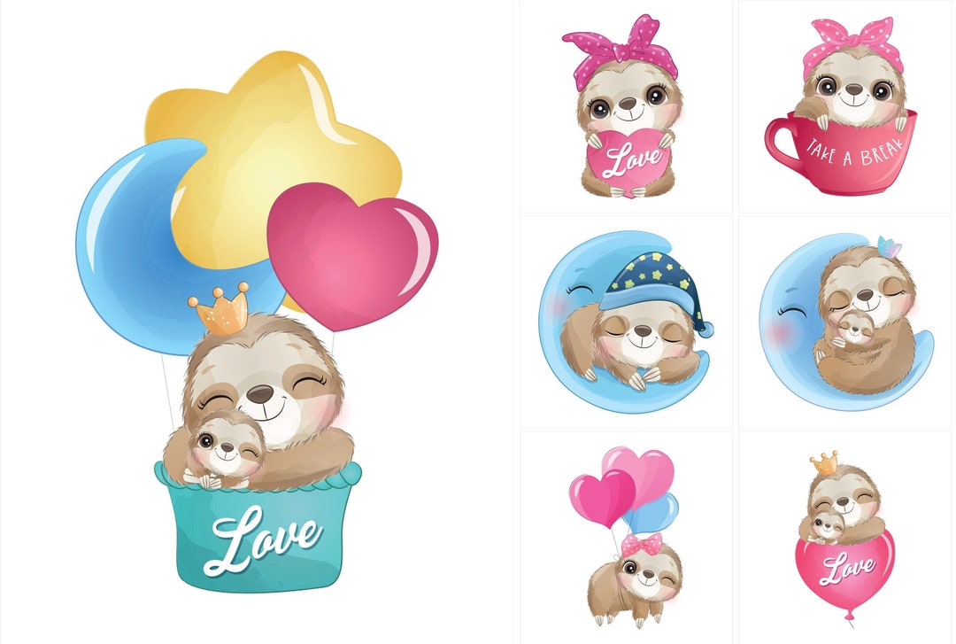 Sloth Fabric Panels for Quilting, Sloth Quilt Fabric Bundle, Baby ...