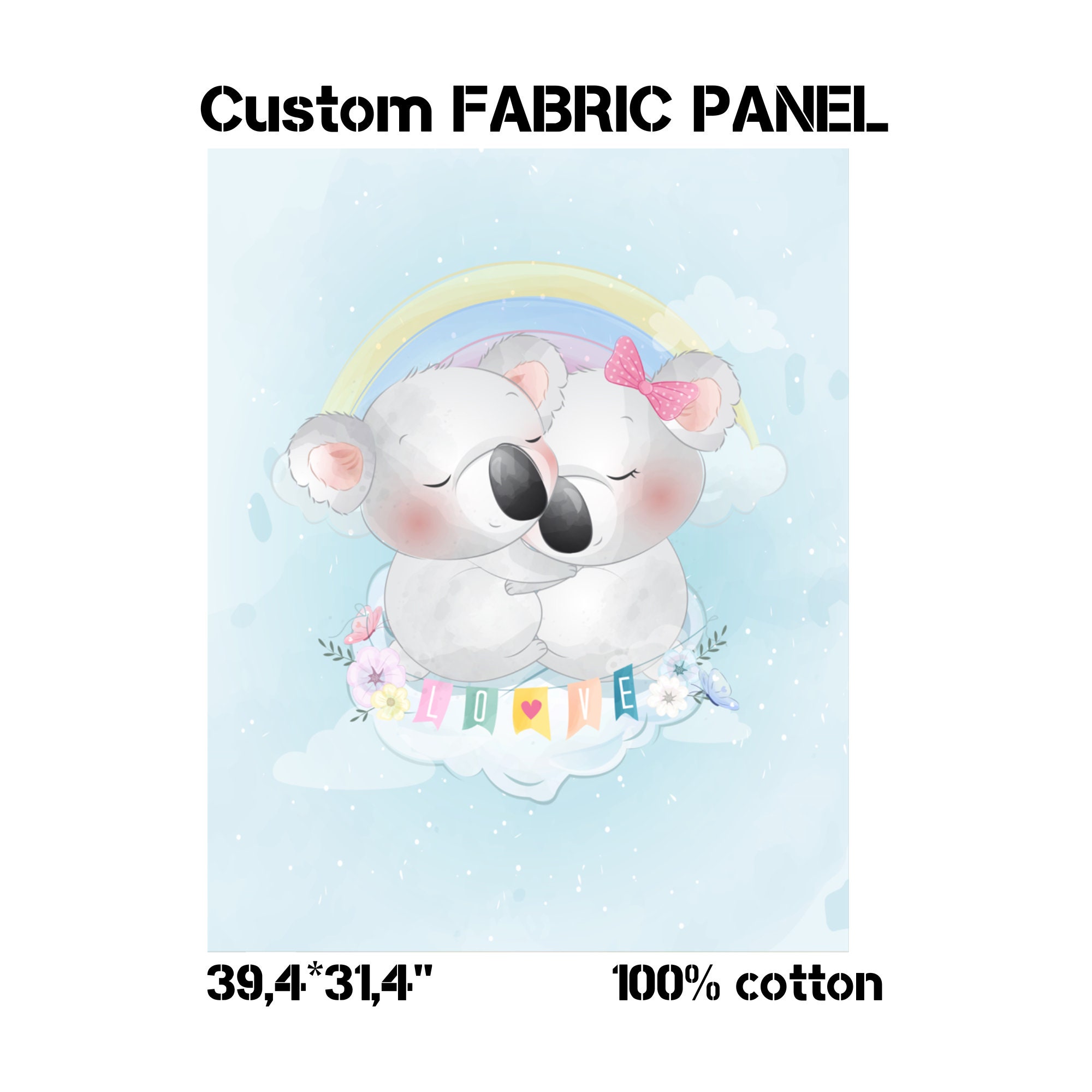 Koala Fabric Panels for Quilting, Quilt Fabric Bundle, Baby Blanket ...