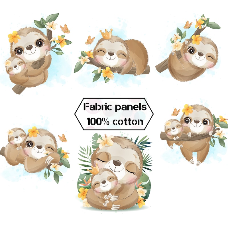 Sloth Fabric - Etsy