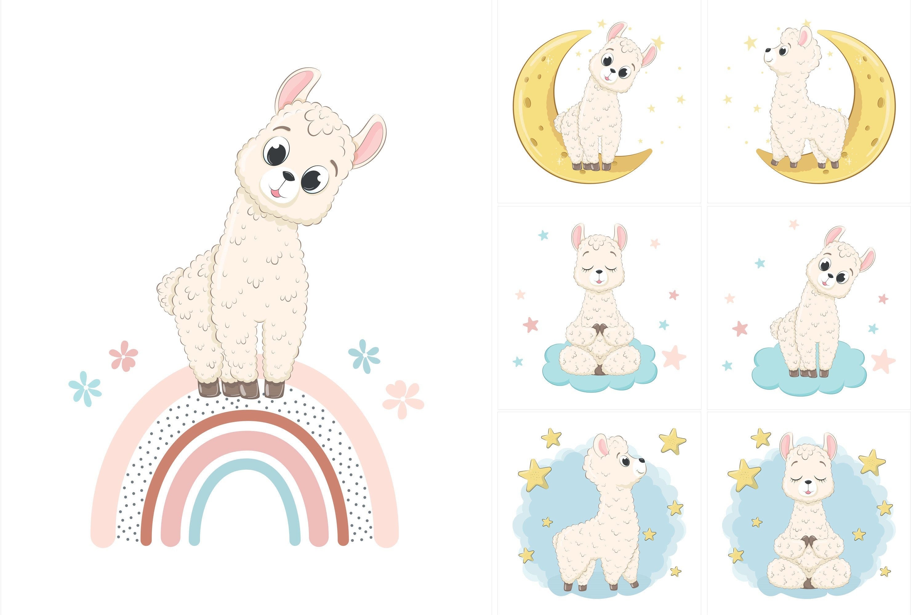 Llama Quilt Fabric Bundle, Baby Organic Cotton Fabric, Baby Quilt ...