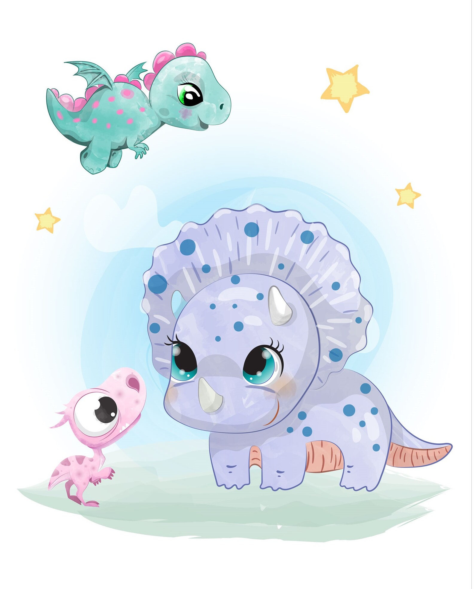 Baby Dinosaur Fabric Panels Cute Dinosaur Quilt Panels - Etsy