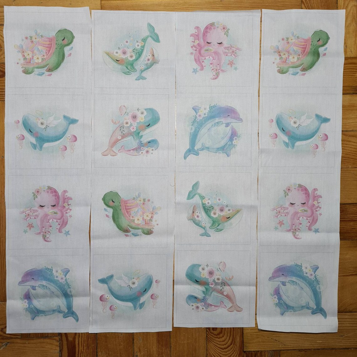 Sea Turtle Fabric Panel, Cute Ocean Fabric for Quilting, Baby Quilt ...