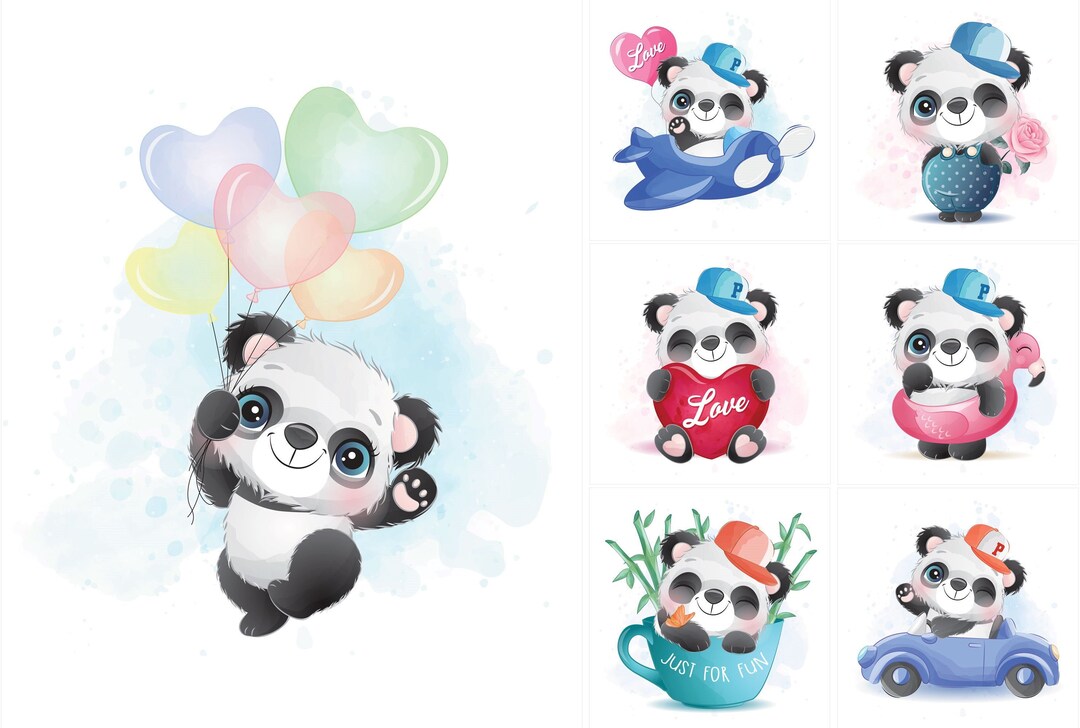 Panda Bear Fabric Panels for Quilting, Baby Boy Quilt Panels Fabric ...