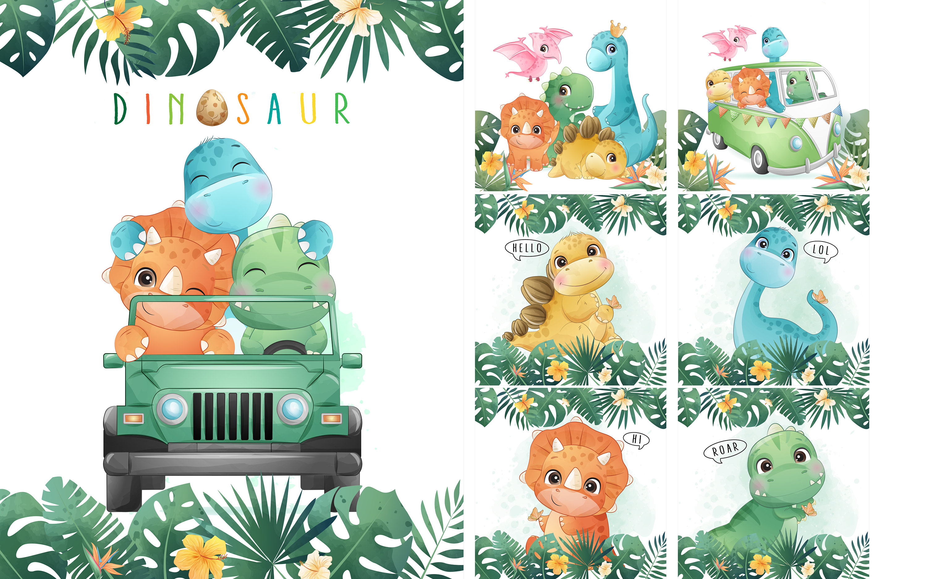 Baby Dinosaur Fabric Panels Cute Dinosaur Friends Quilt - Etsy