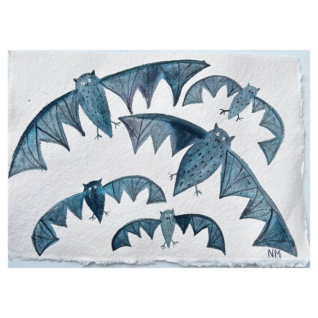 Bat Family. Watercolour Painting. by Nancy Mckie. Original Contemporary ...