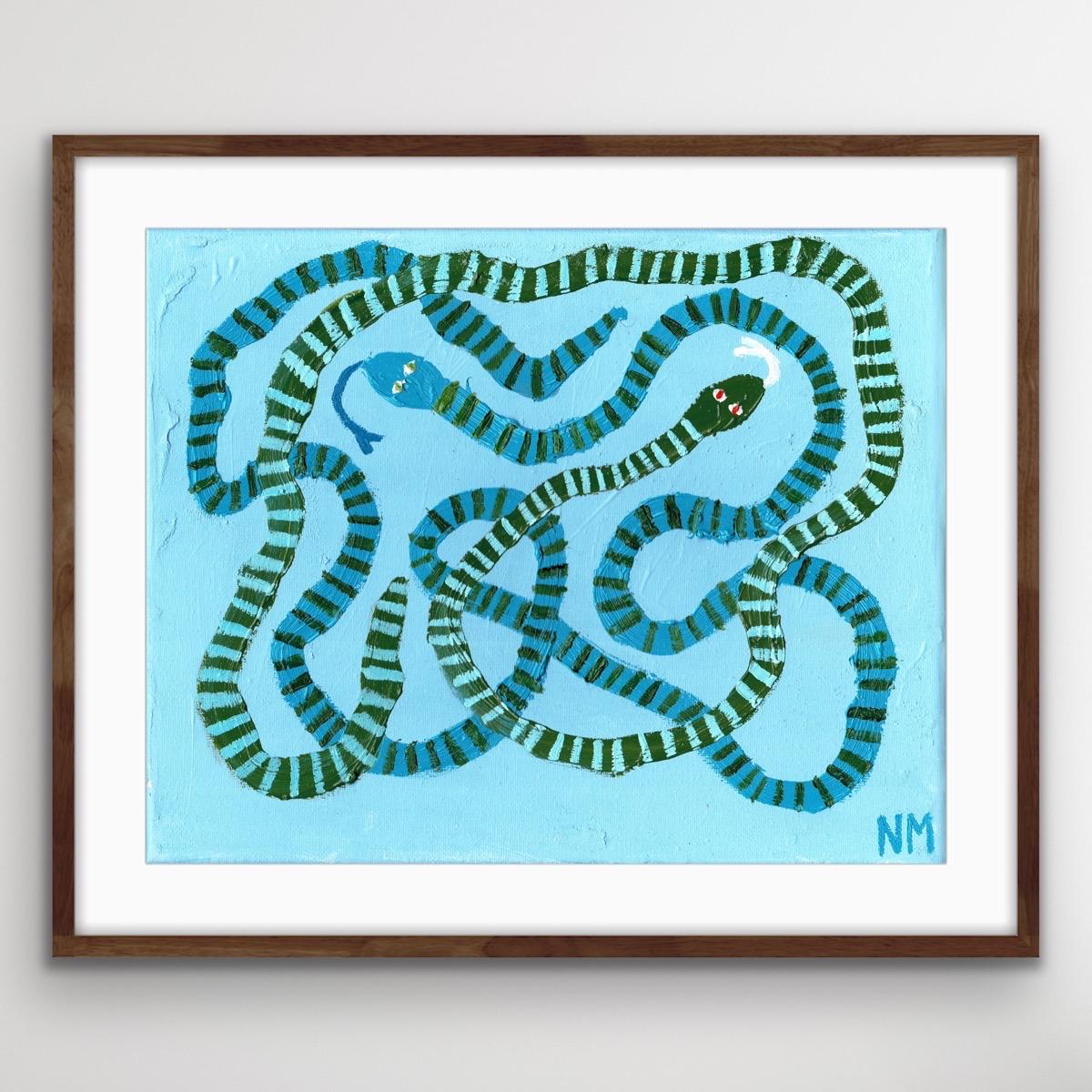 Two Snakes Print. Art Print. Poster. Home Decor. Nancy Mckie. - Etsy