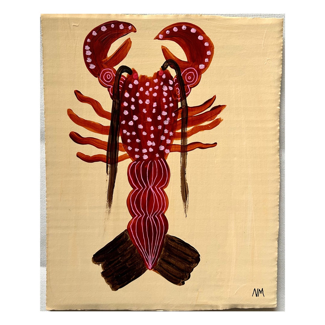 Spotty Lobster. on Recycled Cardboard. by Nancy Mckie. Original ...