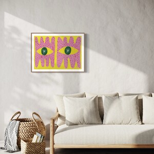 Pink Eyes. Art Print. Art Poster. Unique Gift. Colourful Art ...