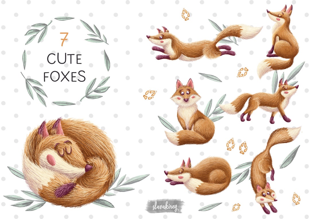 Cute Fox Clipart, Baby Fox Png, Fox Sublimation Designs Commercial Use ...