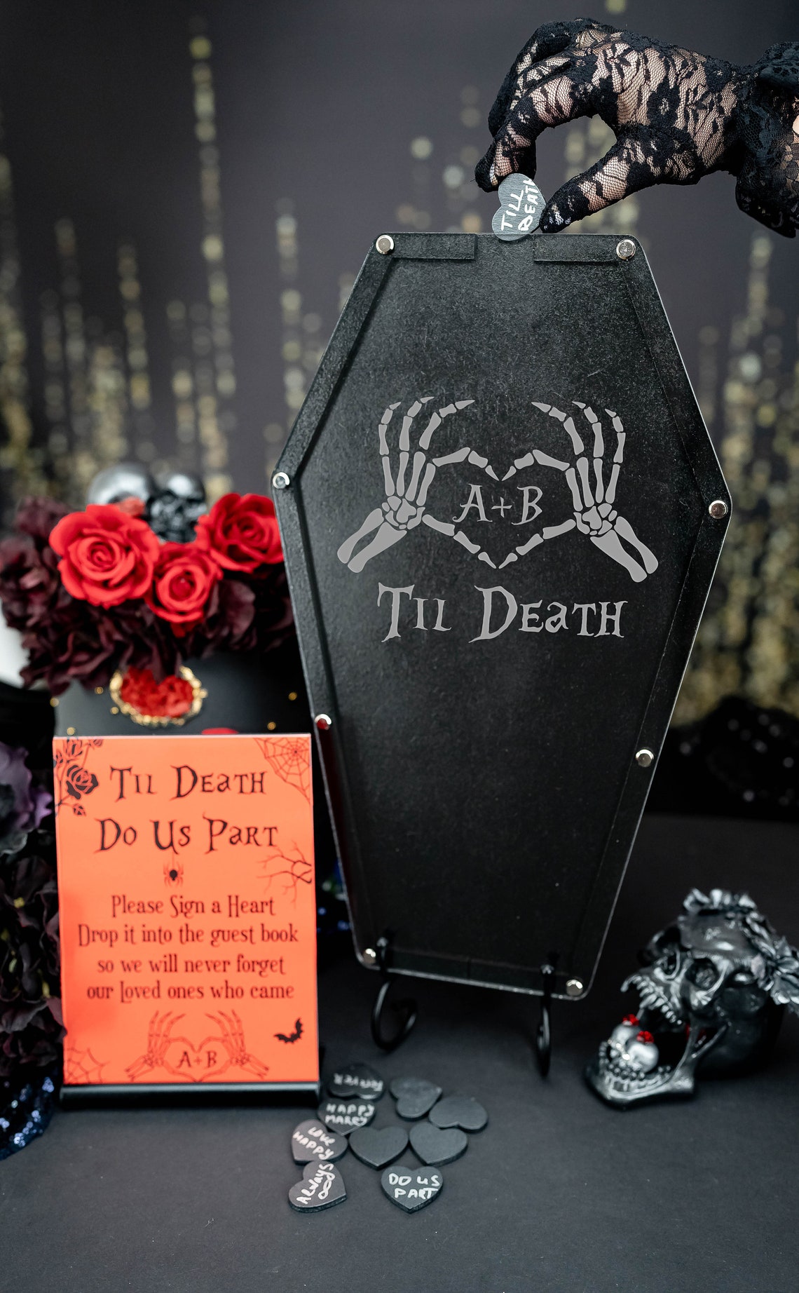 Coffin Guest Book, Gothic Guest Book Alternative, Grave Sign in Book ...