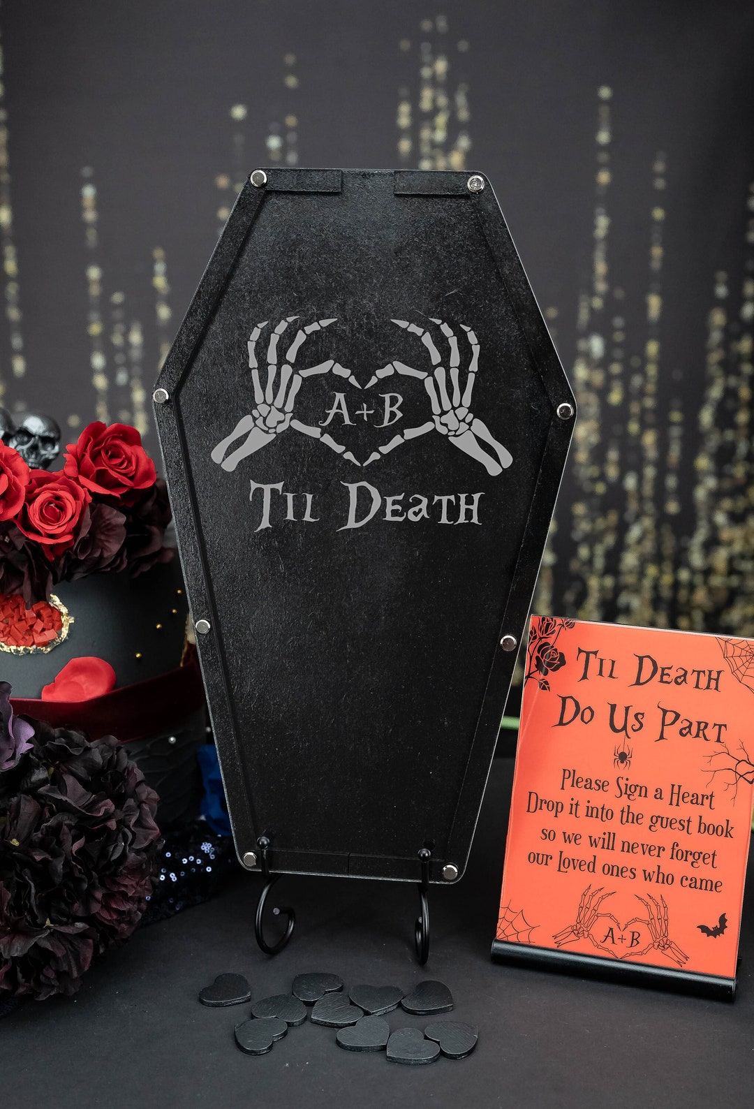 Coffin Guest Book, Gothic Guest Book Alternative, Grave Sign in Book ...
