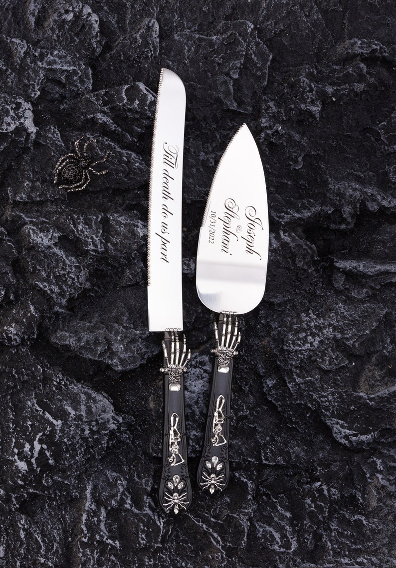 Gothic Wedding Cake Cutting Set - Etsy