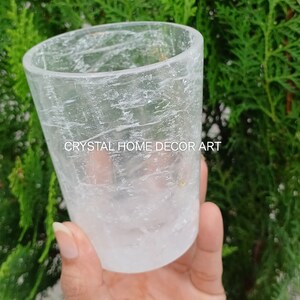 Natural Rock Crystal Glass, Clear Quartz Grade A Hand-carved Polished ...