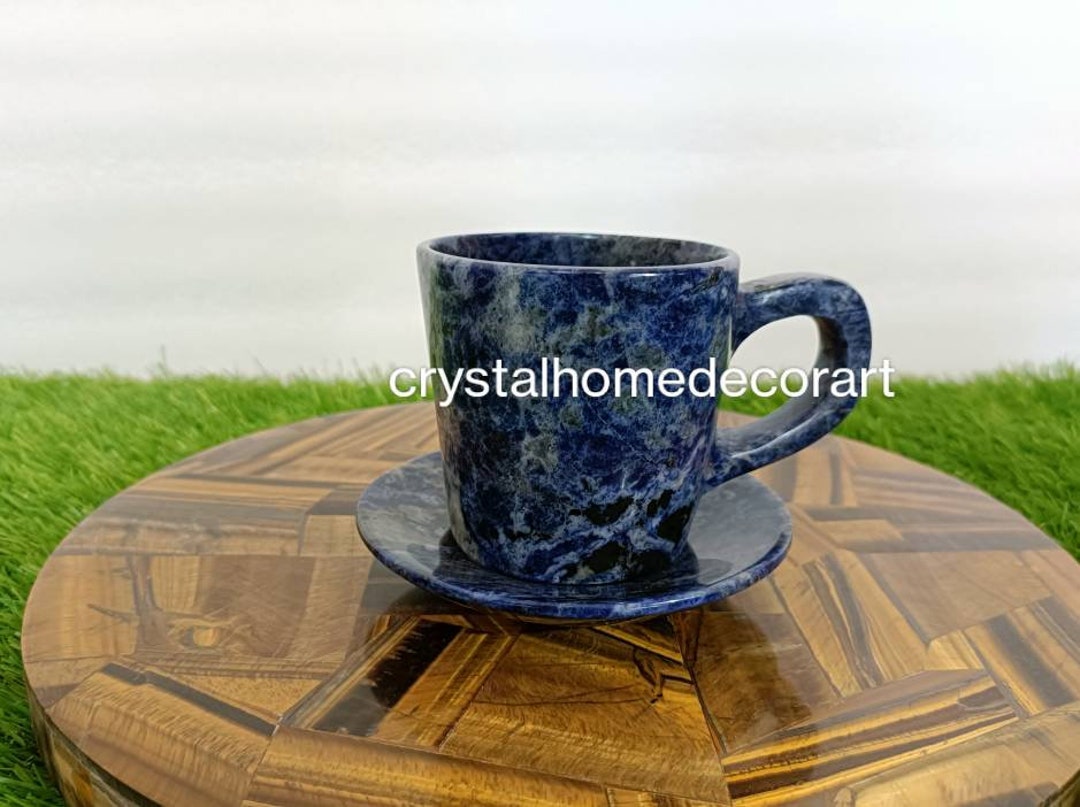 Beautiful Sodalite Stone Tea/coffee Cup & Saucer, One Teacup Set ...