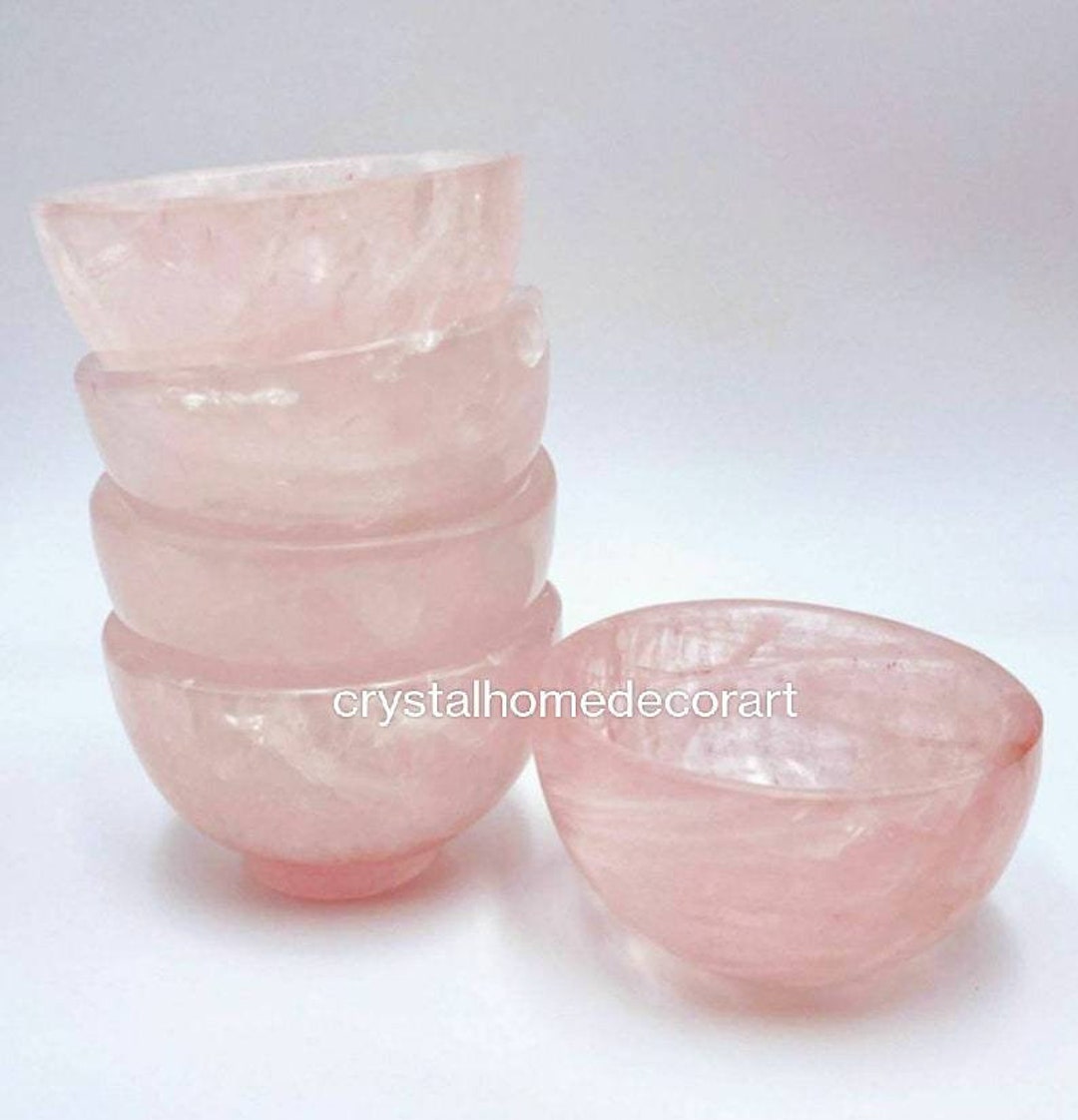 Beautiful Rose Quartz Bowls Gemstone Carving Natural Rose - Etsy