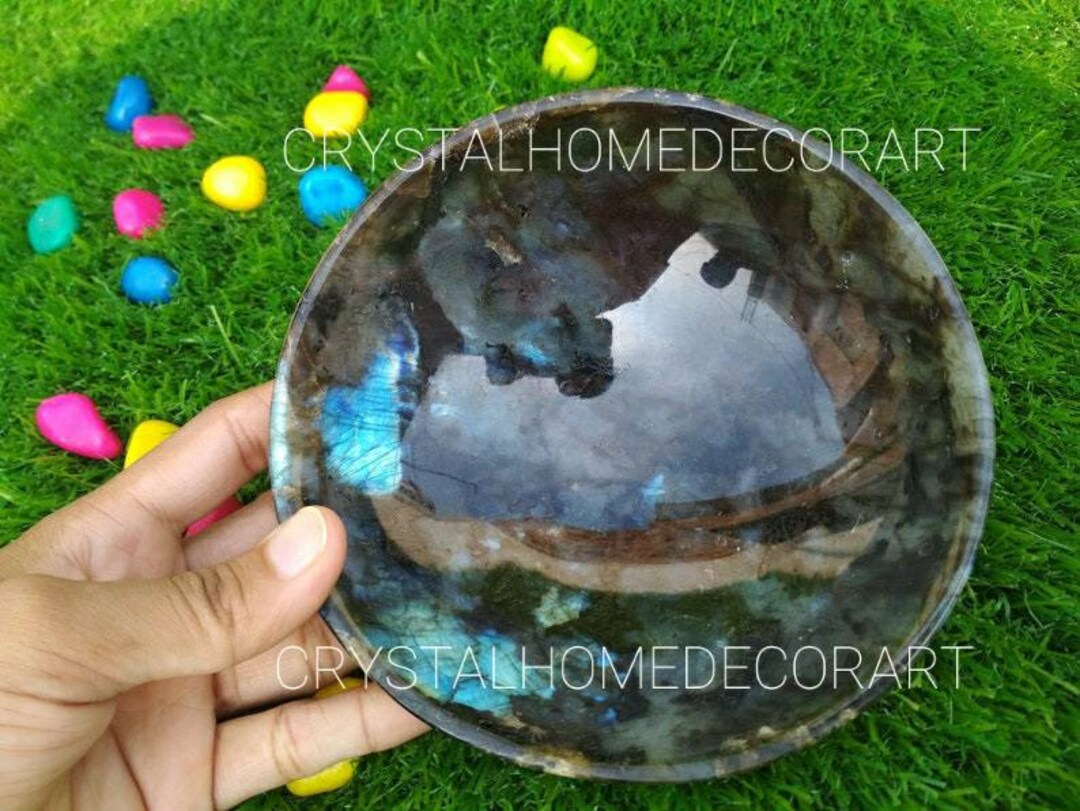 Beautiful Blue Yellow Rainbow Labradorite Bowl, Full Flashy Bowl, Stone ...