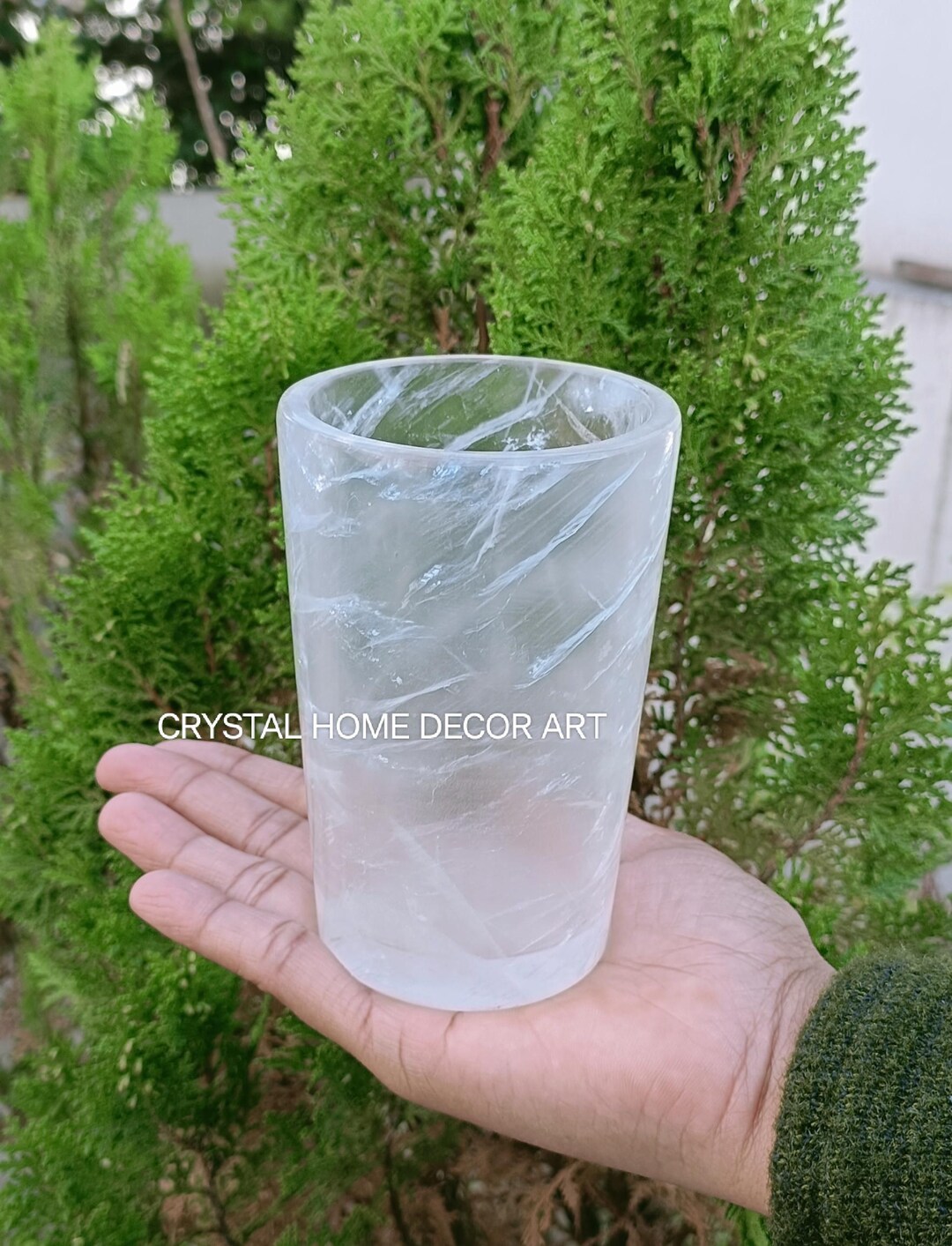 Natural Rock Crystal Glass, Clear Quartz Grade A Hand-carved Polished ...