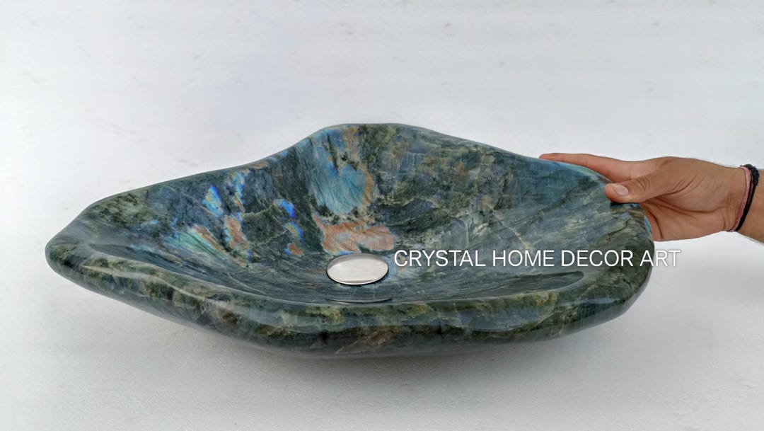 Natural Labradorite Stone Sink: Handmade Gemstone Wash Basin - Etsy
