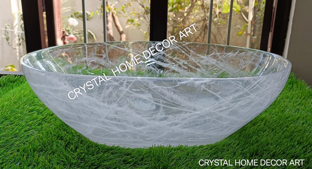 Rock Crystal Bowl or Sink: Chakra Healing Home Decor, Gift Item - Etsy
