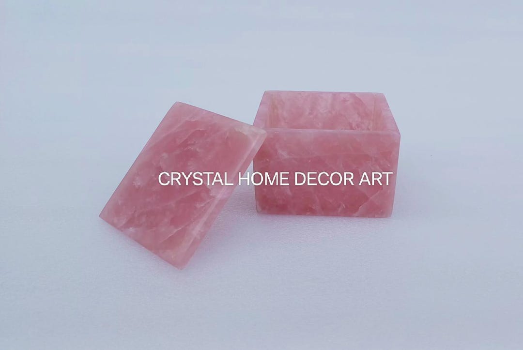 Rose Quartz Box | Gemstone Jewellery Box | Rose Quartz Love Stone ...