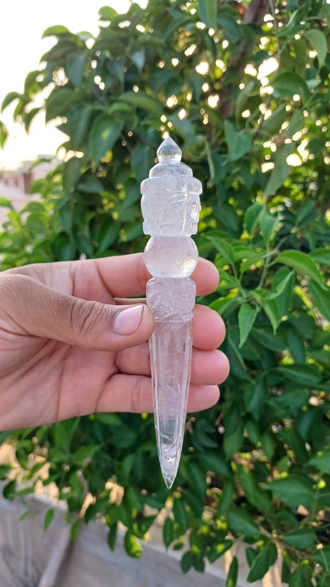 Crystal Phurba, Natural Quartz Vajrakila, Buddhist Ritual Dagger, Hand ...