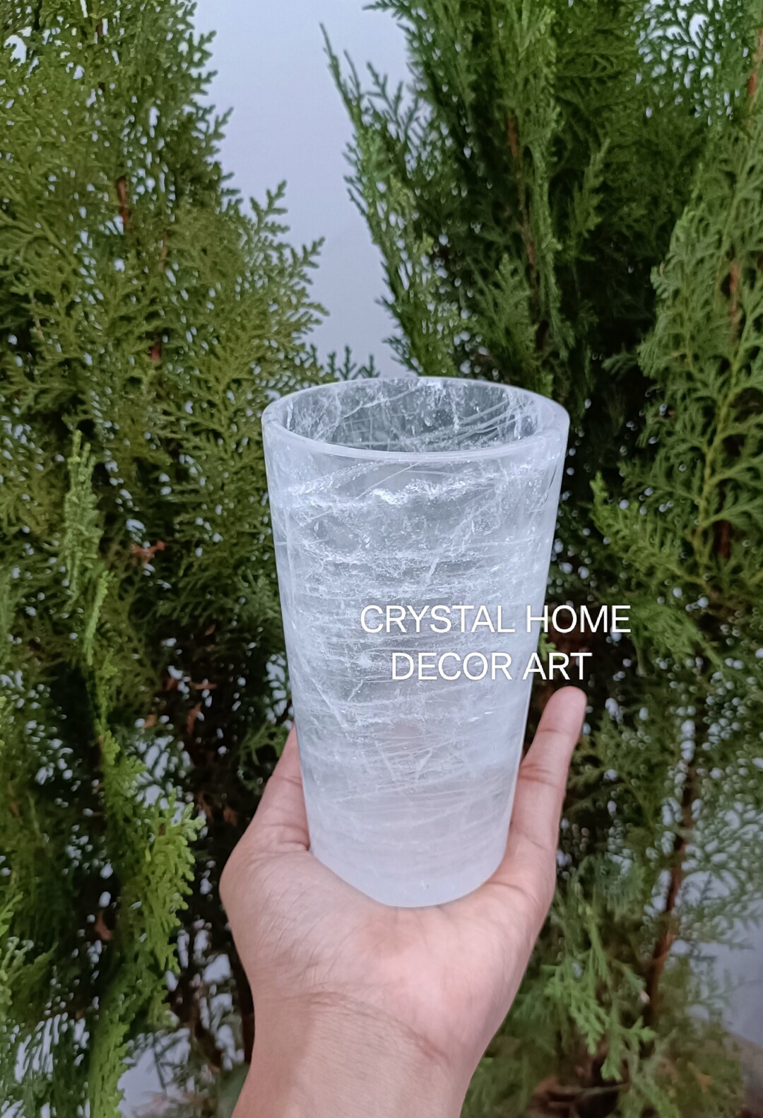 Natural Rock Crystal Glass, Clear Quartz Grade A Hand-carved Polished ...