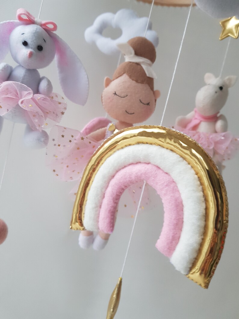 Baby Mobile Ballet Dancer Girl Ballerina Nursery Mobile Fairy Crib ...