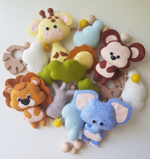 Big Safari Baby Mobile Tropical Jungle Mobile Baby Shower - Etsy