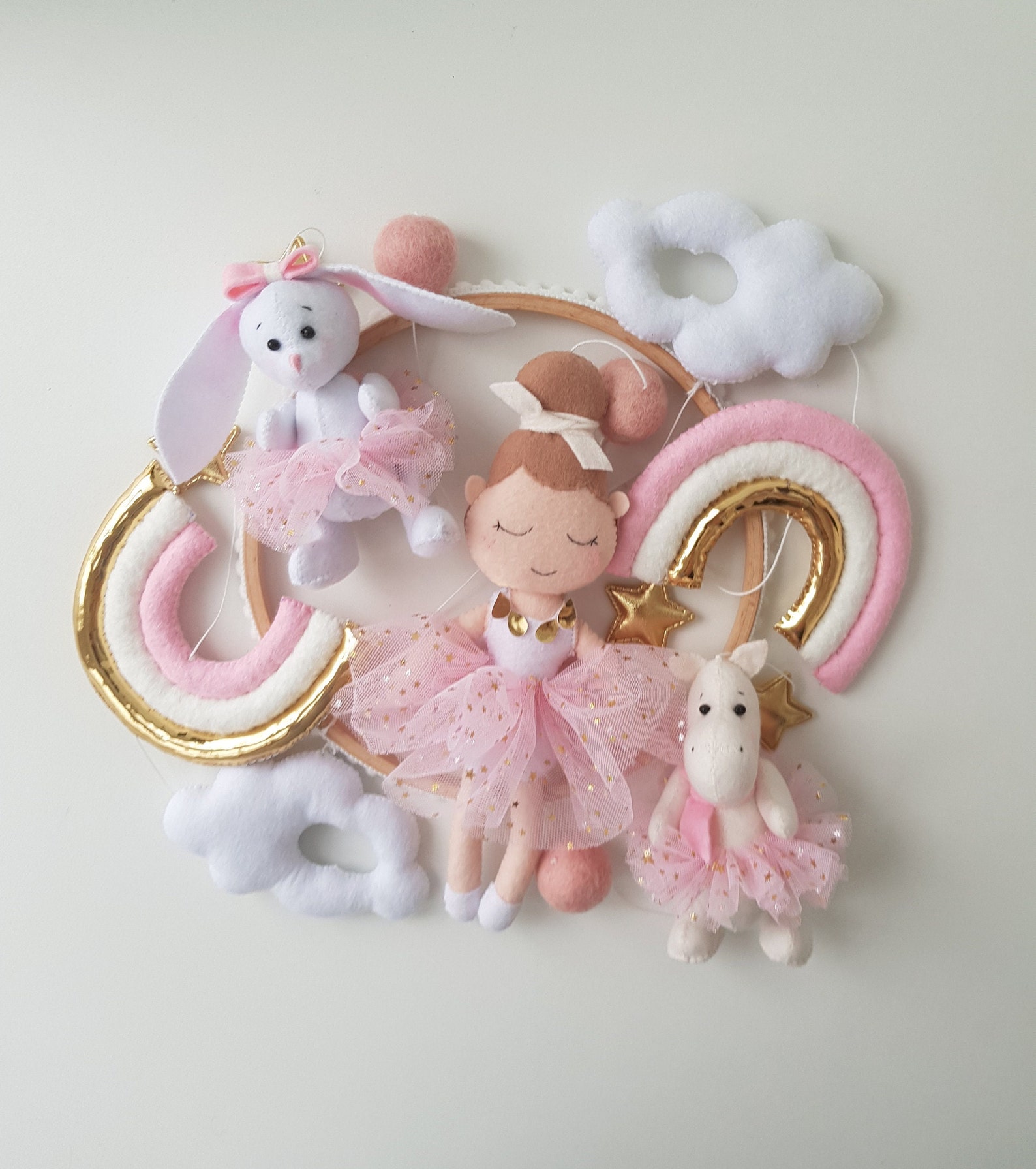 Baby Mobile Ballet Dancer Girl Ballerina Nursery Mobile Fairy Crib ...