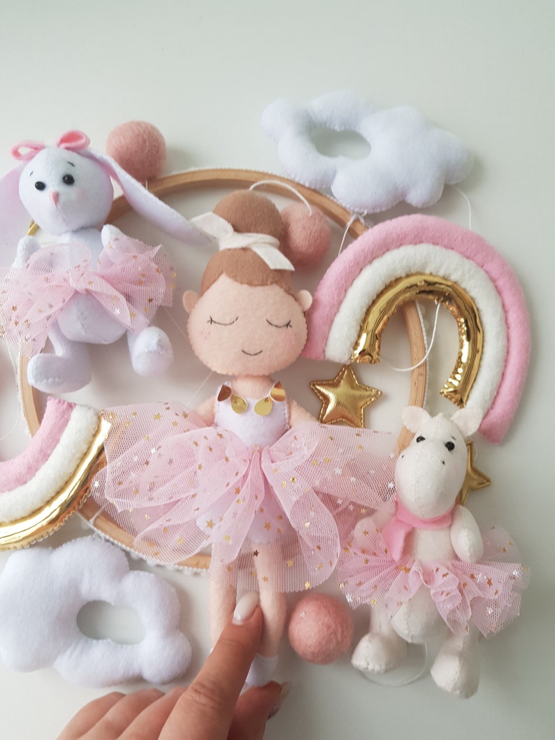 Baby Mobile Ballet Dancer Girl Ballerina Nursery Mobile Fairy Crib ...