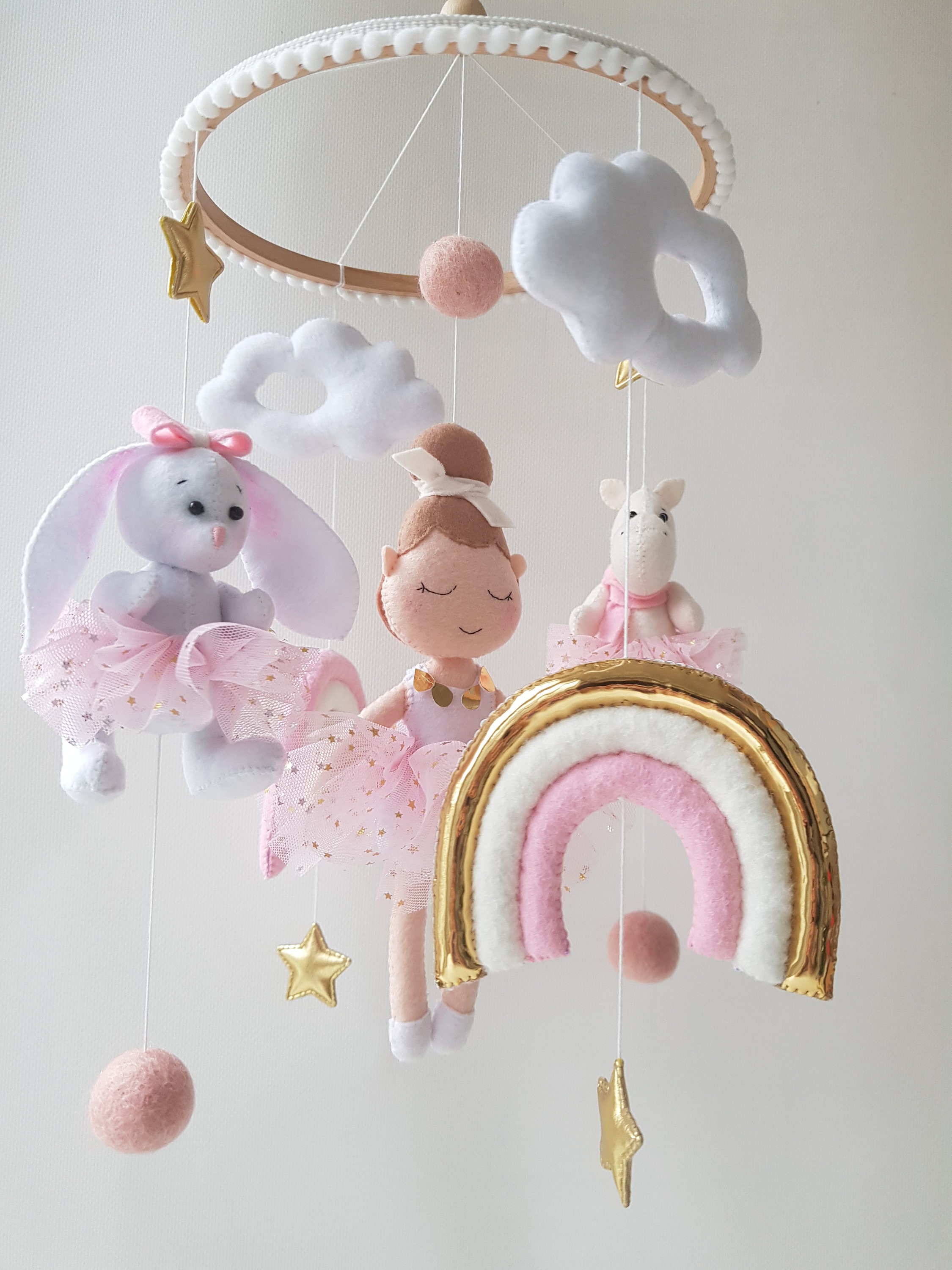 Baby Mobile Ballet Dancer Girl Ballerina Nursery Mobile Fairy Crib ...