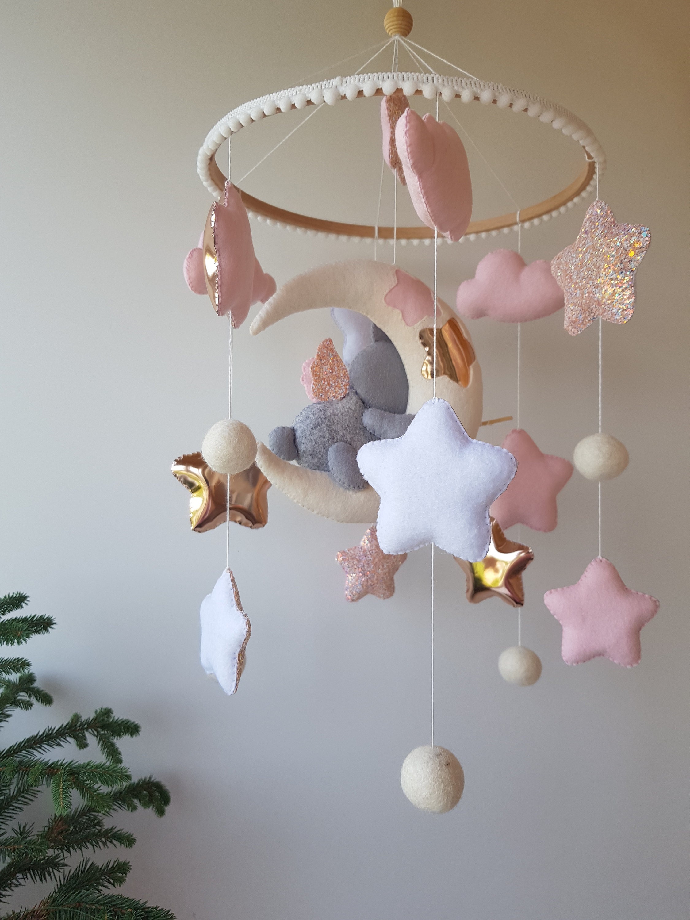 Teddy Bear Baby Mobile Bear Mobile Teddy Nursery Baby Mobile Cot Mobile ...