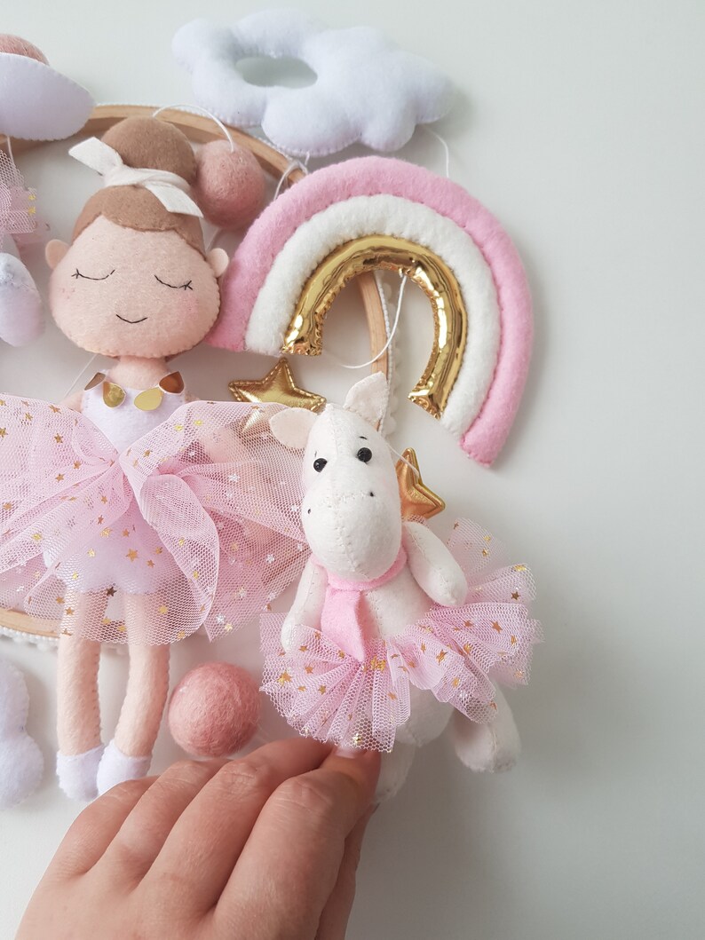 Baby Mobile Ballet Dancer Girl Ballerina Nursery Mobile Fairy Crib ...