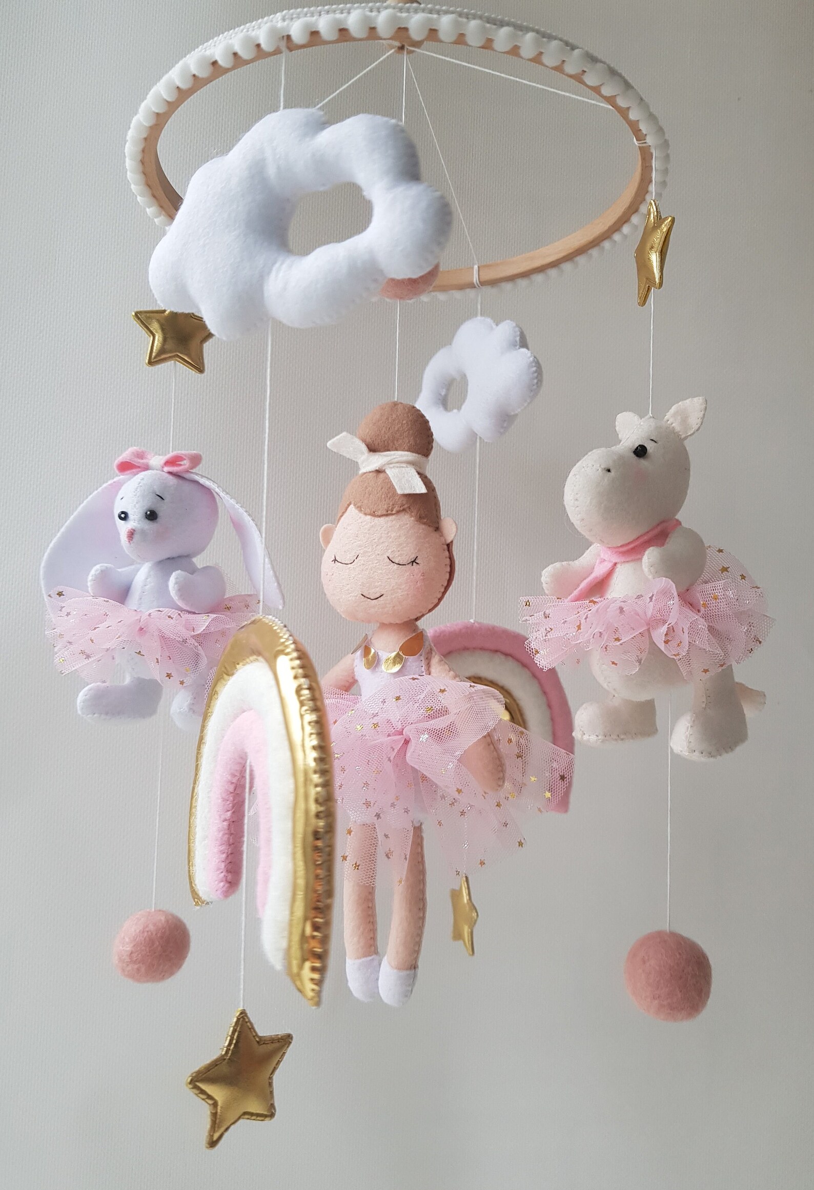 Baby Mobile Ballet Dancer Girl Ballerina Nursery Mobile Fairy Crib ...