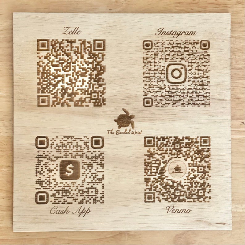 QR Code Wood Sign, Wooden Sign, QR Code Signage - Etsy